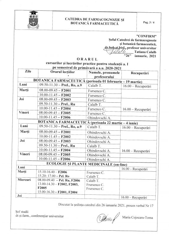 Orar | Universitatea de Stat de Medicină și Farmacie "Nicolae ...